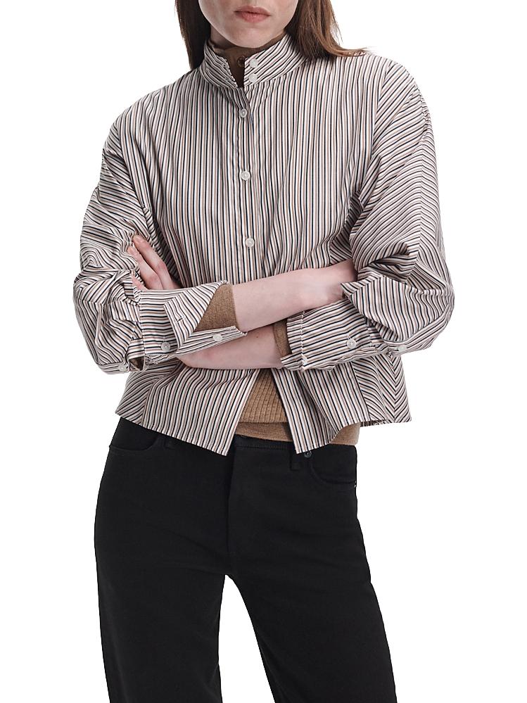 RAG & BONE Rag & Bone Dustin Cotton Poplin Striped Shirt